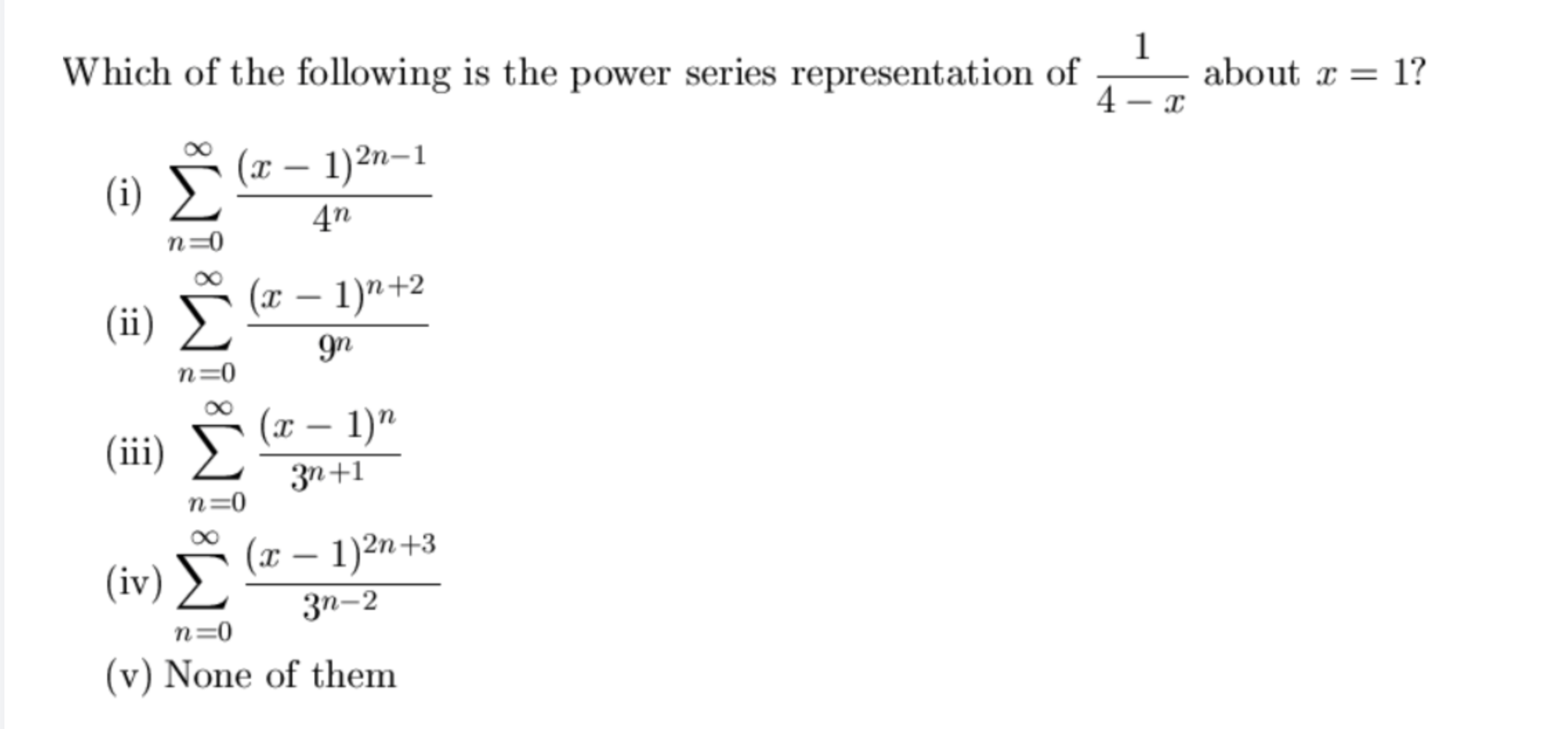 Solved Which of the following is the power series | Chegg.com