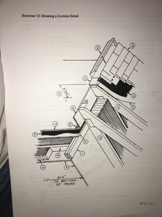 Solved Draw A Cornice Detail 1: 1 1/2 scale or 1:1 draw a 2D | Chegg.com