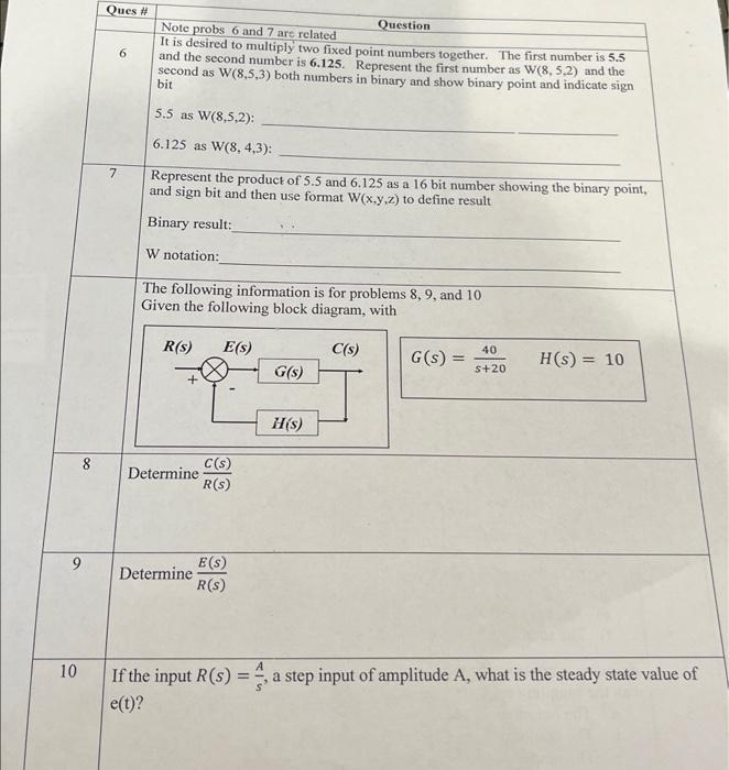 G(s)=s+2040H(s)=10 Determine R(s)C(s) Determine | Chegg.com
