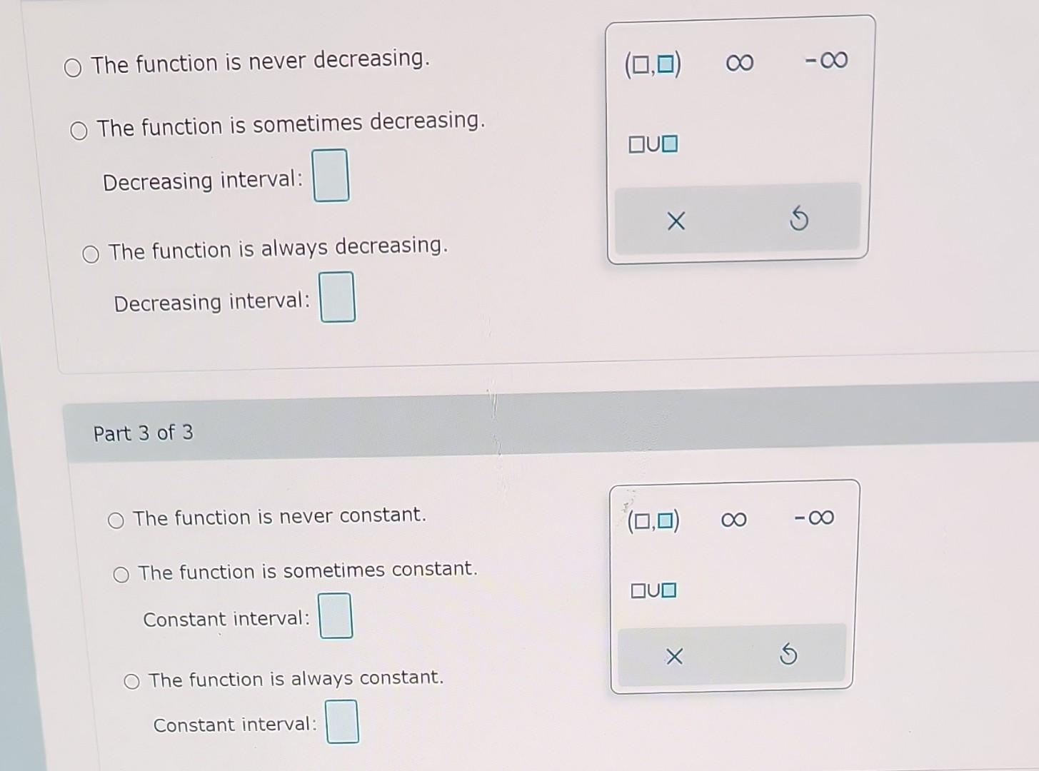 Solved Use interval notation to write the intervals over | Chegg.com