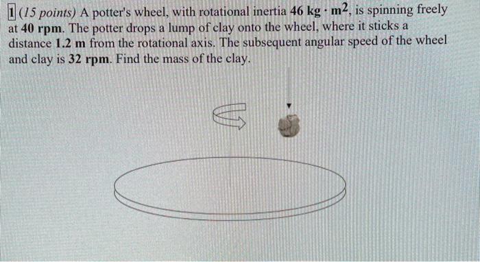 Solved 1(15 points) A potter's wheel, with rotational | Chegg.com