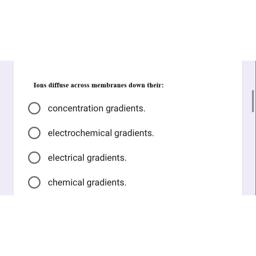 Solved Ions diffuse across membranes down | Chegg.com