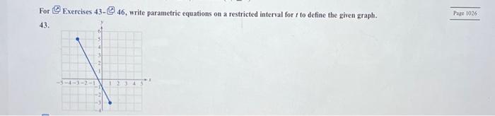 Solved For (1) Exercises 43- 46 46, write parametric | Chegg.com