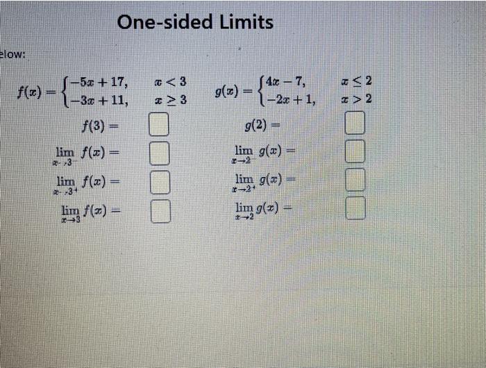 Solved One-sided Limits low: | Chegg.com