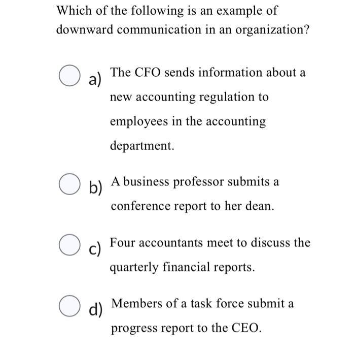 Which of the following is an example of downward | Chegg.com