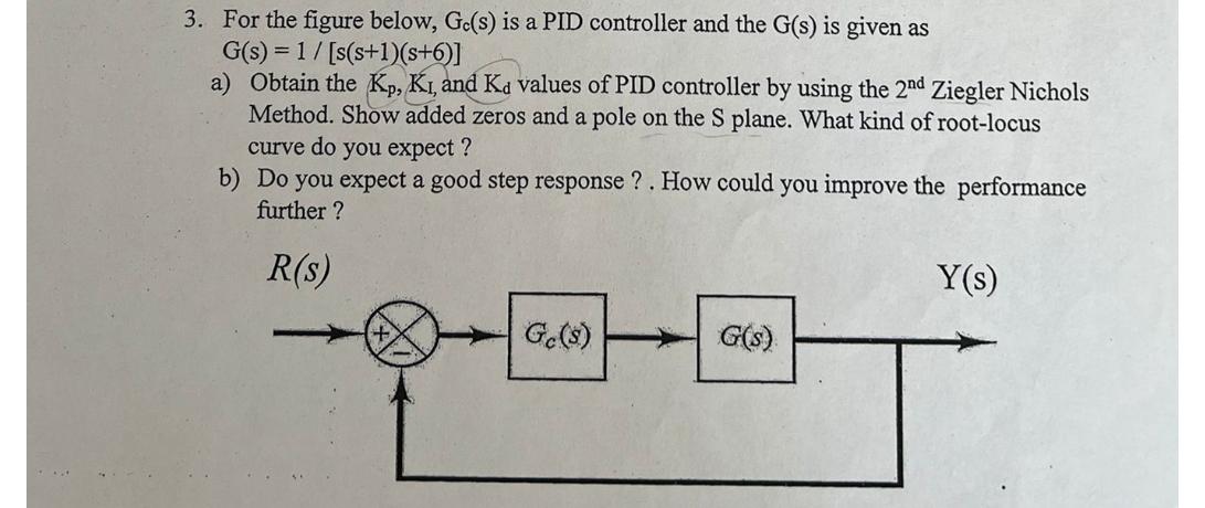 Solved For the figure below, Gc(s) ﻿is a ?PI D ﻿controller | Chegg.com