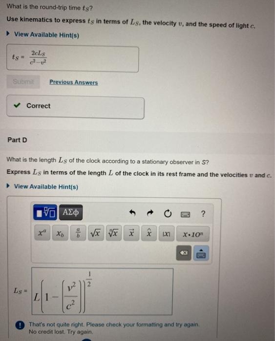 Solved A Moving Light Clock Appears Shorter In this problem | Chegg.com