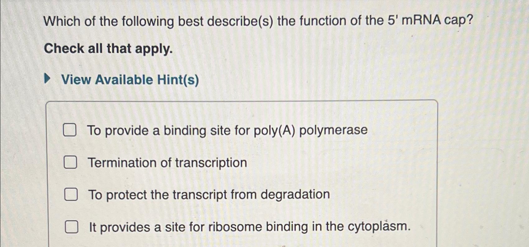 Solved Which of the following best describe(s) ﻿the function | Chegg.com