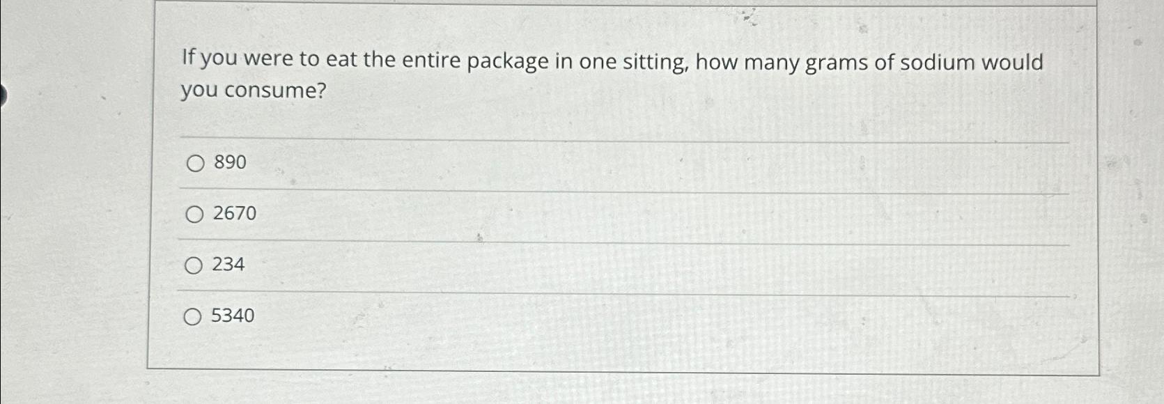 If you were to eat the entire package in one sitting, | Chegg.com