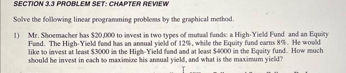 Solved SECTION 3.3 PROBLEM SET: CHAPTER REVIEW Solve the | Chegg.com