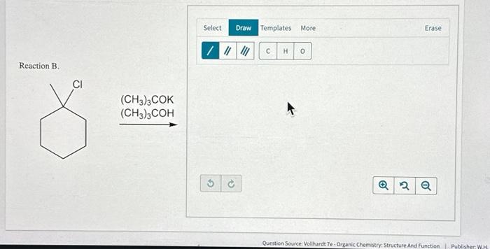Solved Reaction B. CI (CH3)3COK (CH3)3COH Select Draw | Chegg.com