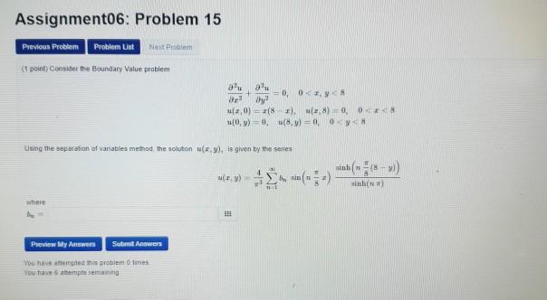 Solved Assignment06 Problem 15 Previous Problem Problem 7638