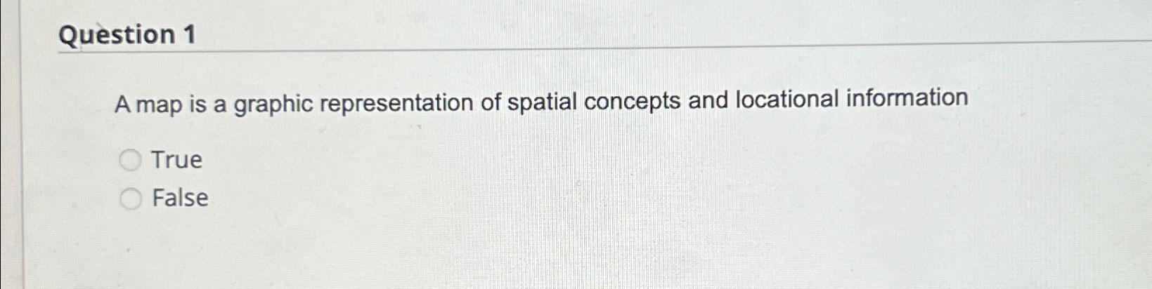 Solved Question 1A map is a graphic representation of | Chegg.com