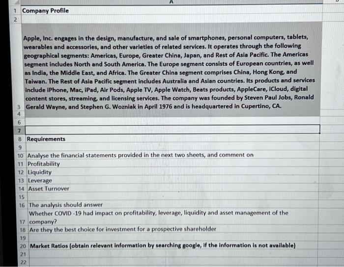 Apple, Inc. engages in the design, manufacture, and | Chegg.com