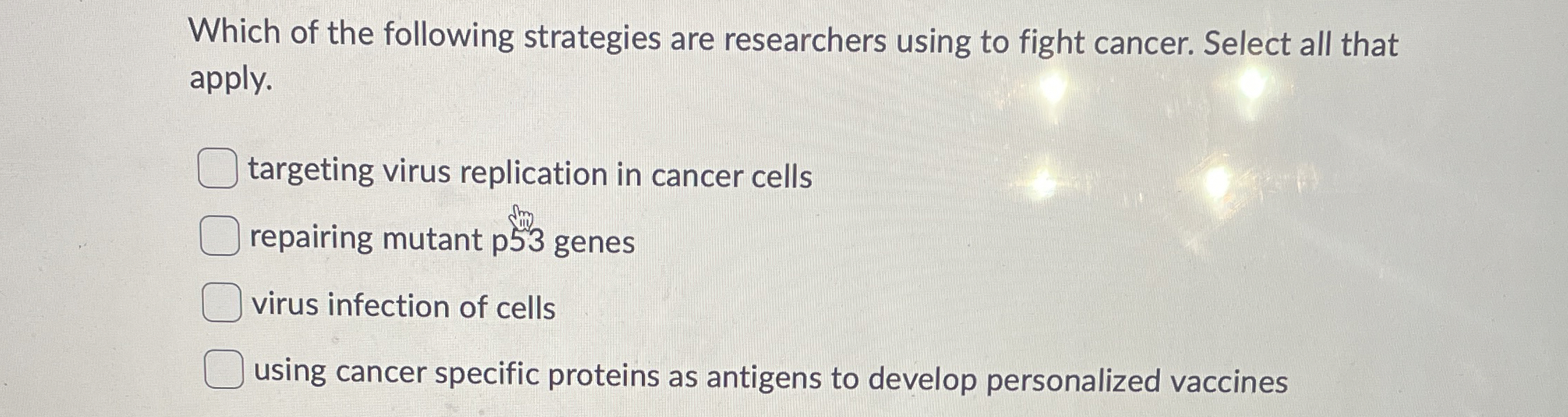 Solved Which of the following strategies are researchers | Chegg.com