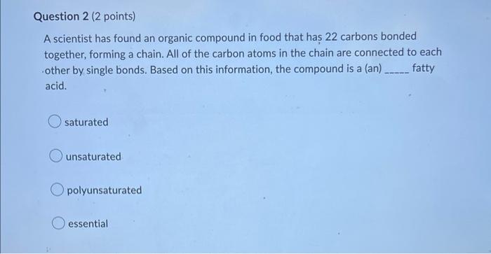 Solved A fatty acid contains hundreds of glucose molecules | Chegg.com