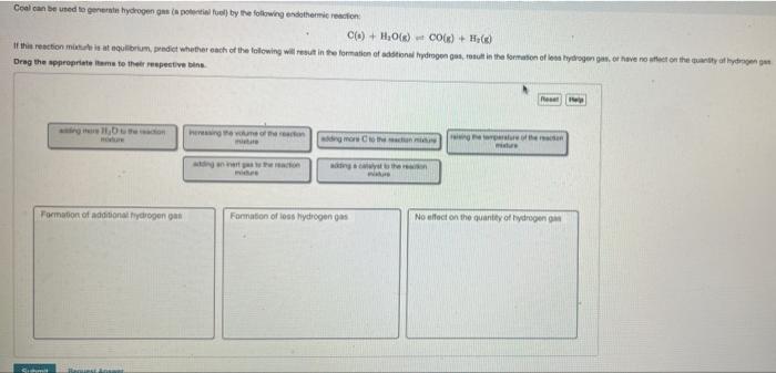 Solved Coal can be used to generate hydrogen gas (a | Chegg.com