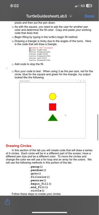 Solved Turtle Lab General Directions - Saving the Best for | Chegg.com