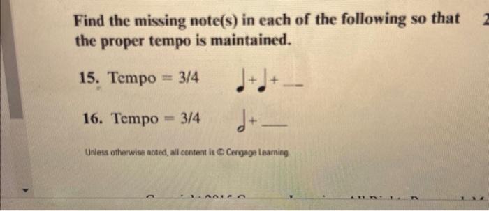 Find the missing note(s) in each of the following so | Chegg.com
