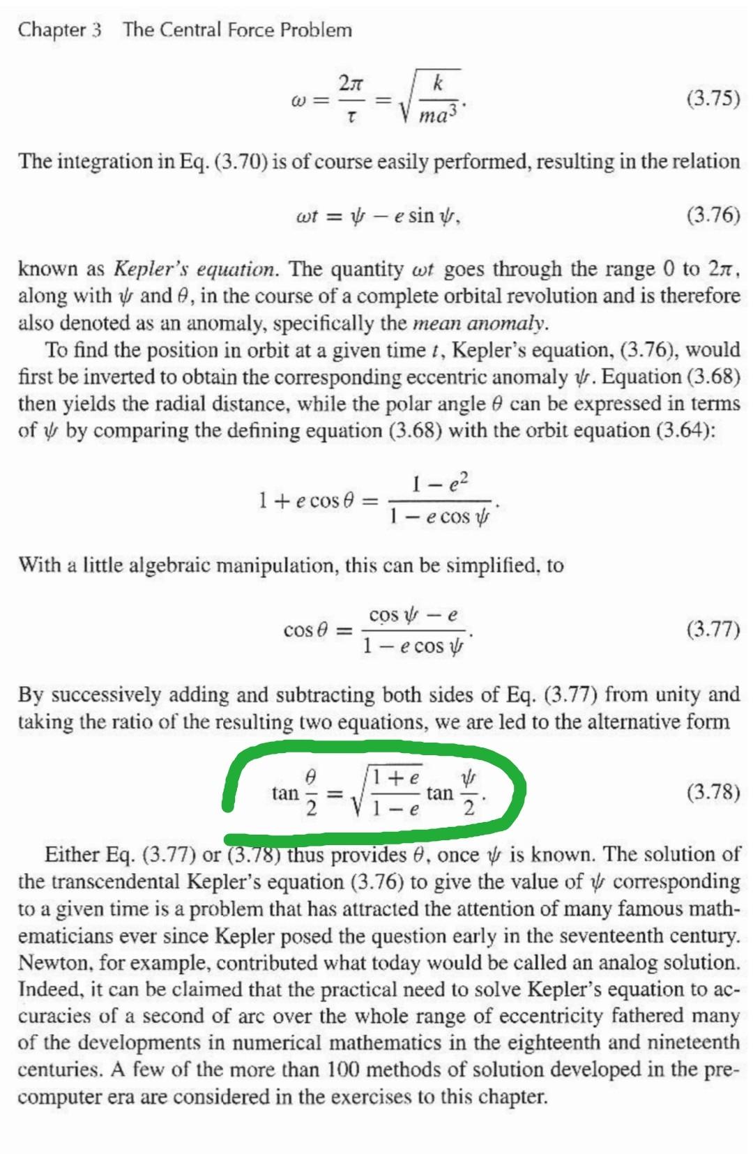 Solved Chapter 3 The Central Force Problem 2.77 W= = k ma3 | Chegg.com