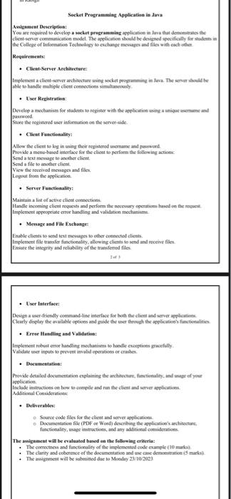 Solved Socket Programming Applicative in Java Assighment | Chegg.com