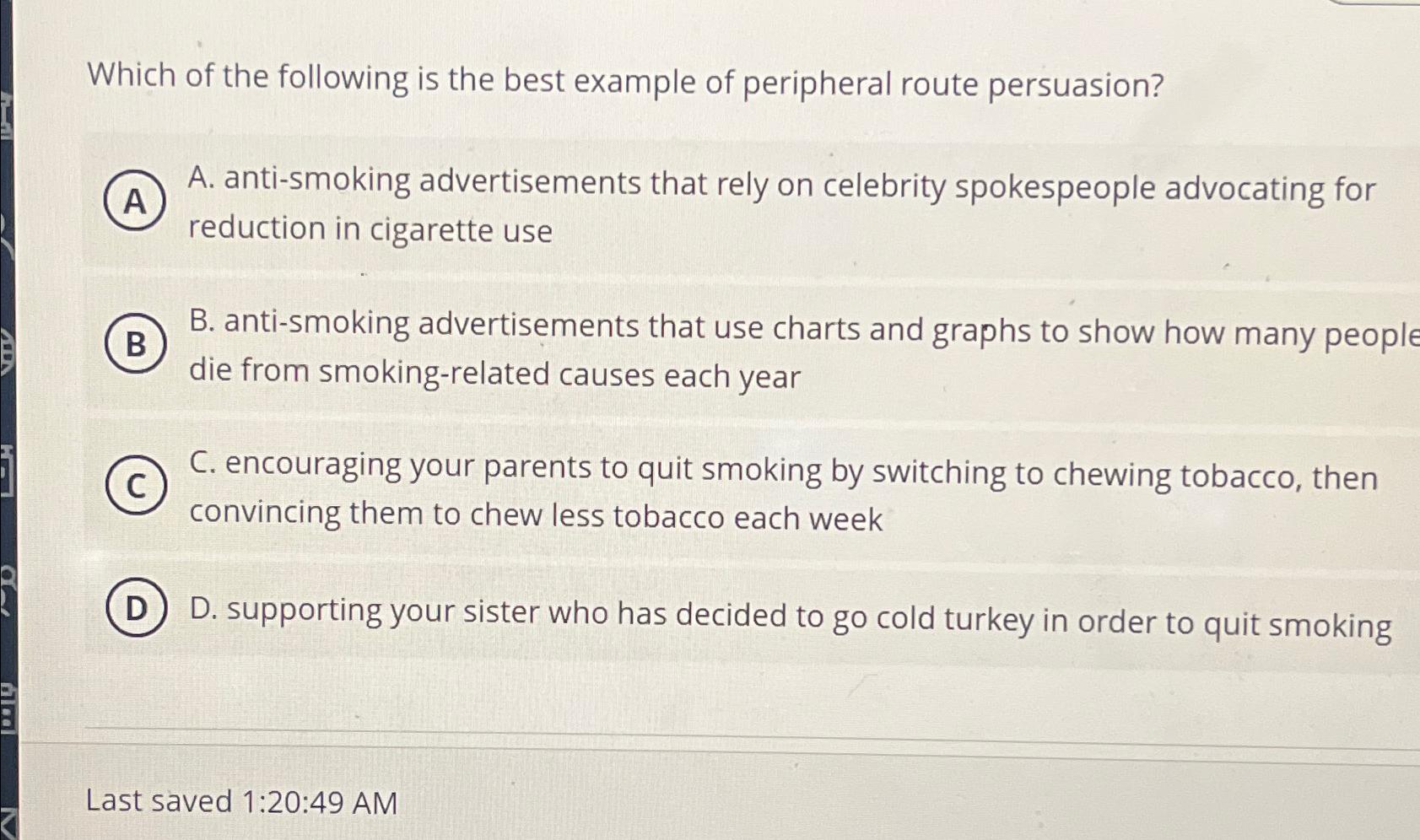 Solved Which of the following is the best example of | Chegg.com