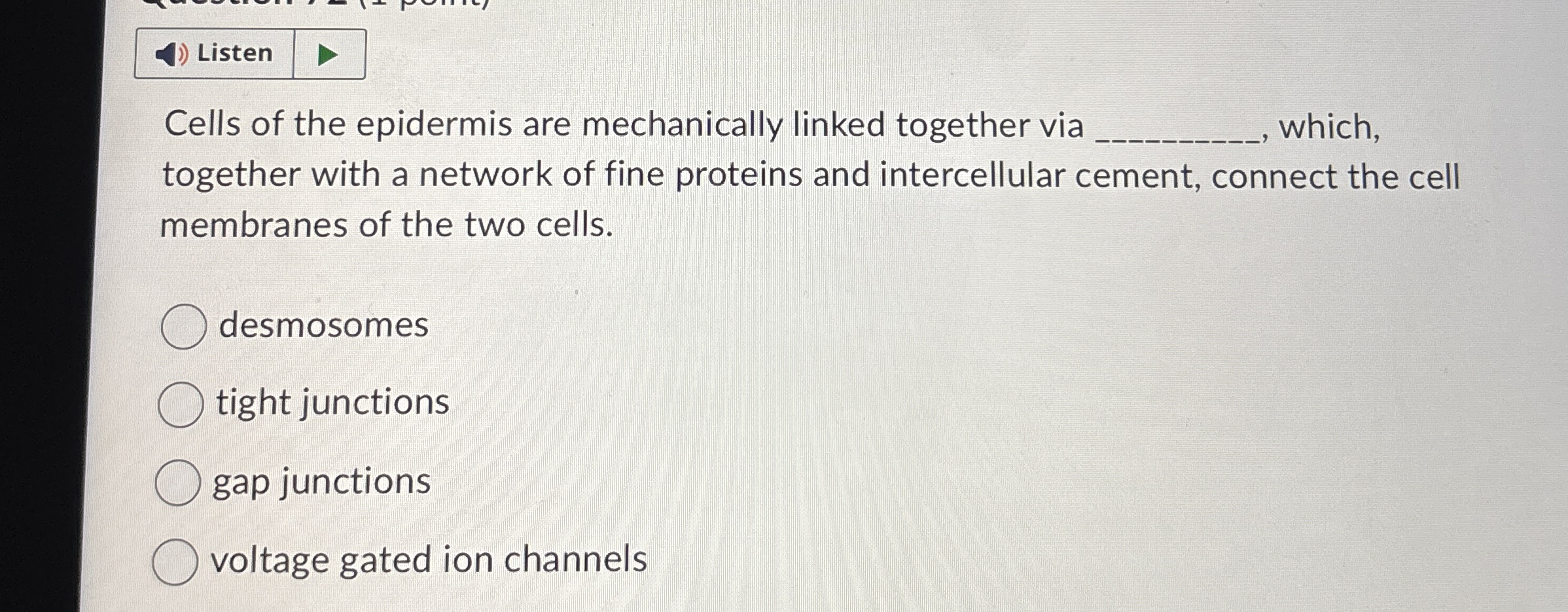 Solved Cells of the epidermis are mechanically linked | Chegg.com