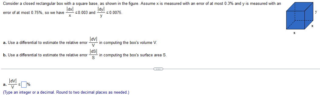 Solved Consider a closed rectangular box with a square base, | Chegg.com
