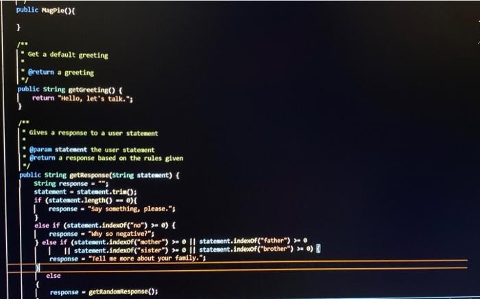 Solved Part B: Enhancing the chatbot In the part we want to | Chegg.com