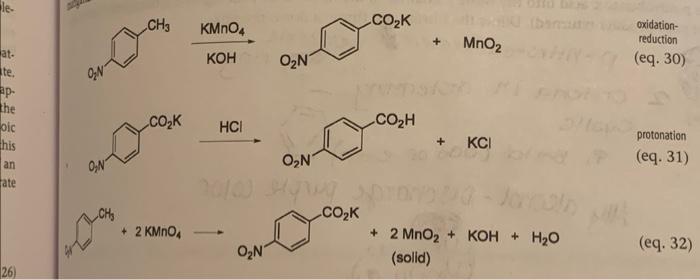 Solved oxidationreduction (eq. 30) +KCl protonation (eq.31) | Chegg.com