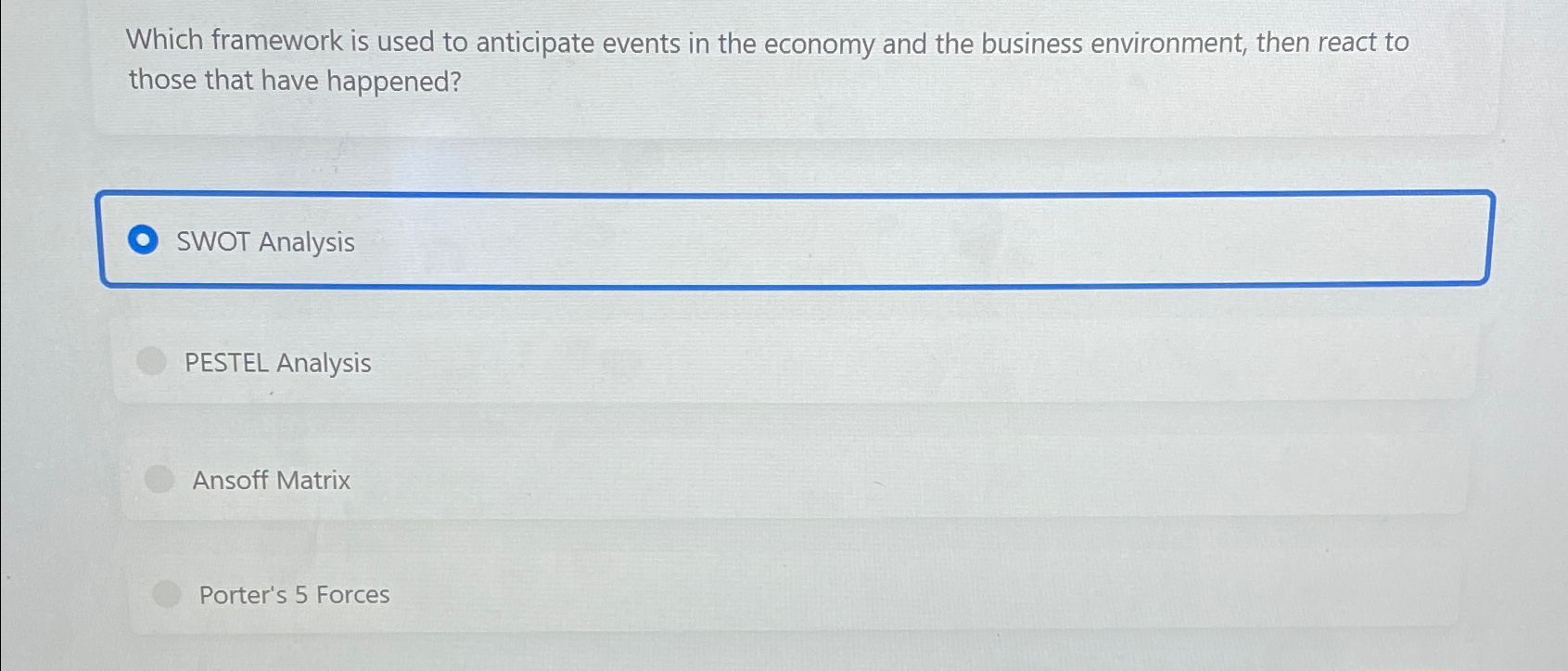 Solved Which framework is used to anticipate events in the | Chegg.com