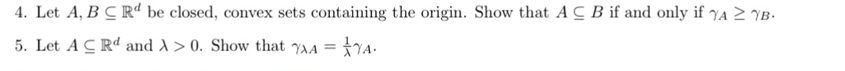 Solved Let A,BsubeRd ﻿be closed, convex sets containing the | Chegg.com