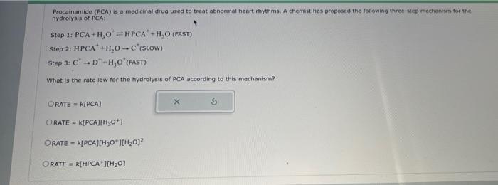 Solved Procainamide (PCA) is a medicinal drug used to treat | Chegg.com