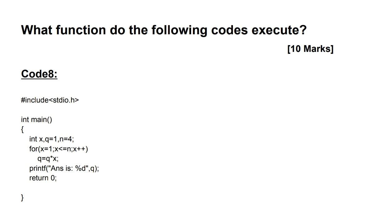 Solved What function do the following codes execute? [10 | Chegg.com