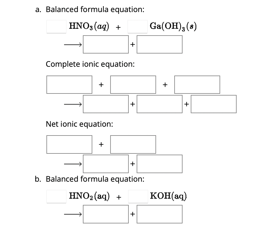 Solved a. ﻿Balanced formula equation:Complete ionic | Chegg.com