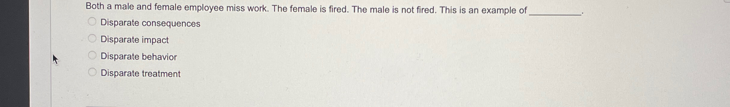 Solved Both a male and female employee miss work. The female | Chegg.com