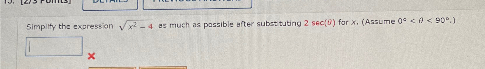 Solved Simplify the expression x2-42 ﻿as much as possible | Chegg.com