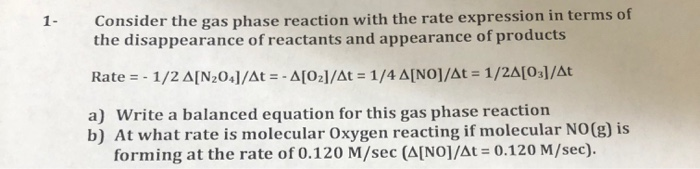 Solved Consider the gas phase reaction with the rate | Chegg.com