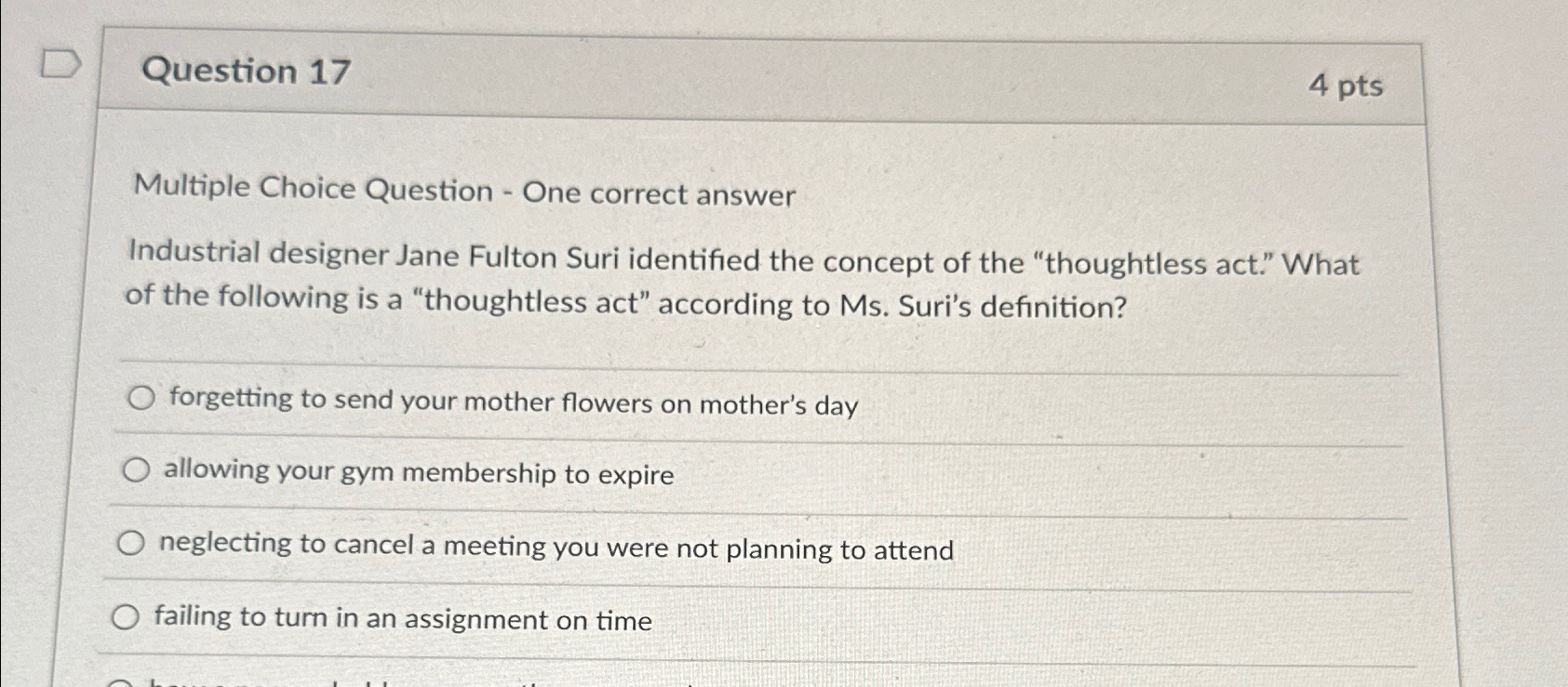 Solved Question 174 ﻿ptsMultiple Choice Question - ﻿One | Chegg.com