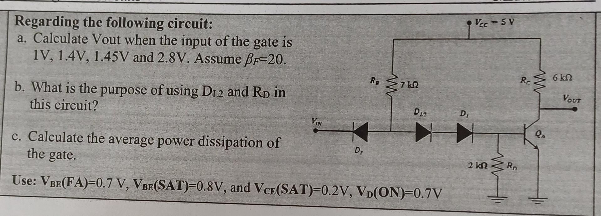 Solved Regarding the following circuit: a. Calculate Vout | Chegg.com