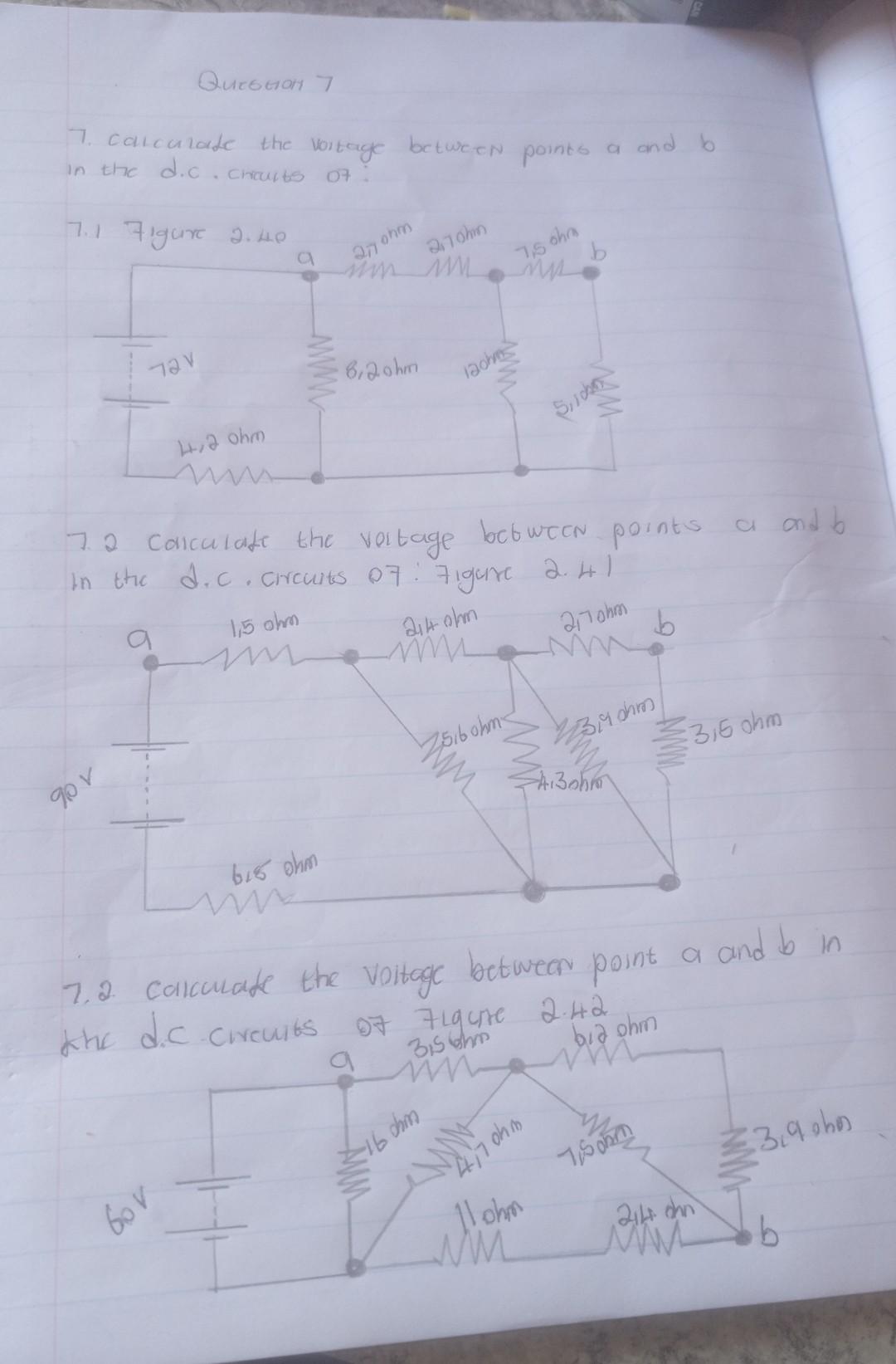 Calculate the voltage between point A and B in the d. | Chegg.com