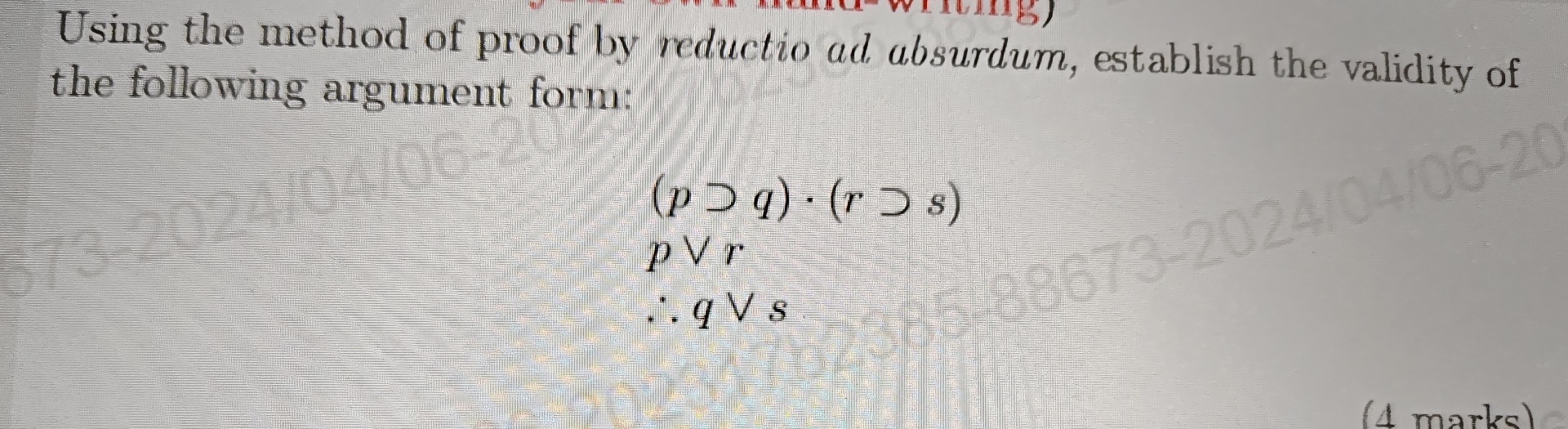 Solved Using the method of proof by reductio ad absurdum, | Chegg.com