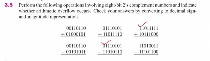 3.4 Convert the decimal numbers 73,1906,−95, and | Chegg.com