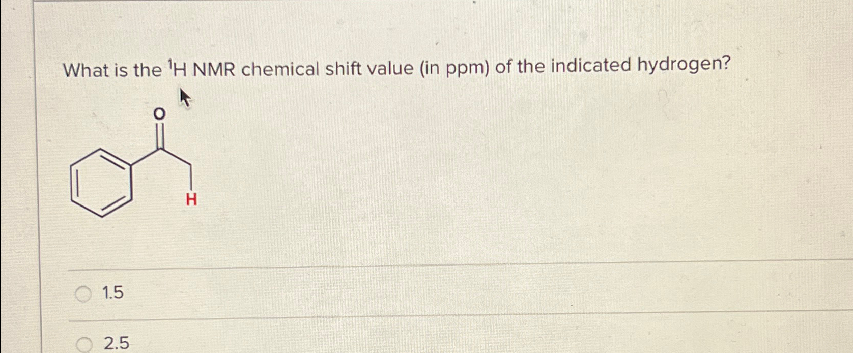 Solved What is the ?1H ﻿NMR chemical shift value (in ppm) | Chegg.com