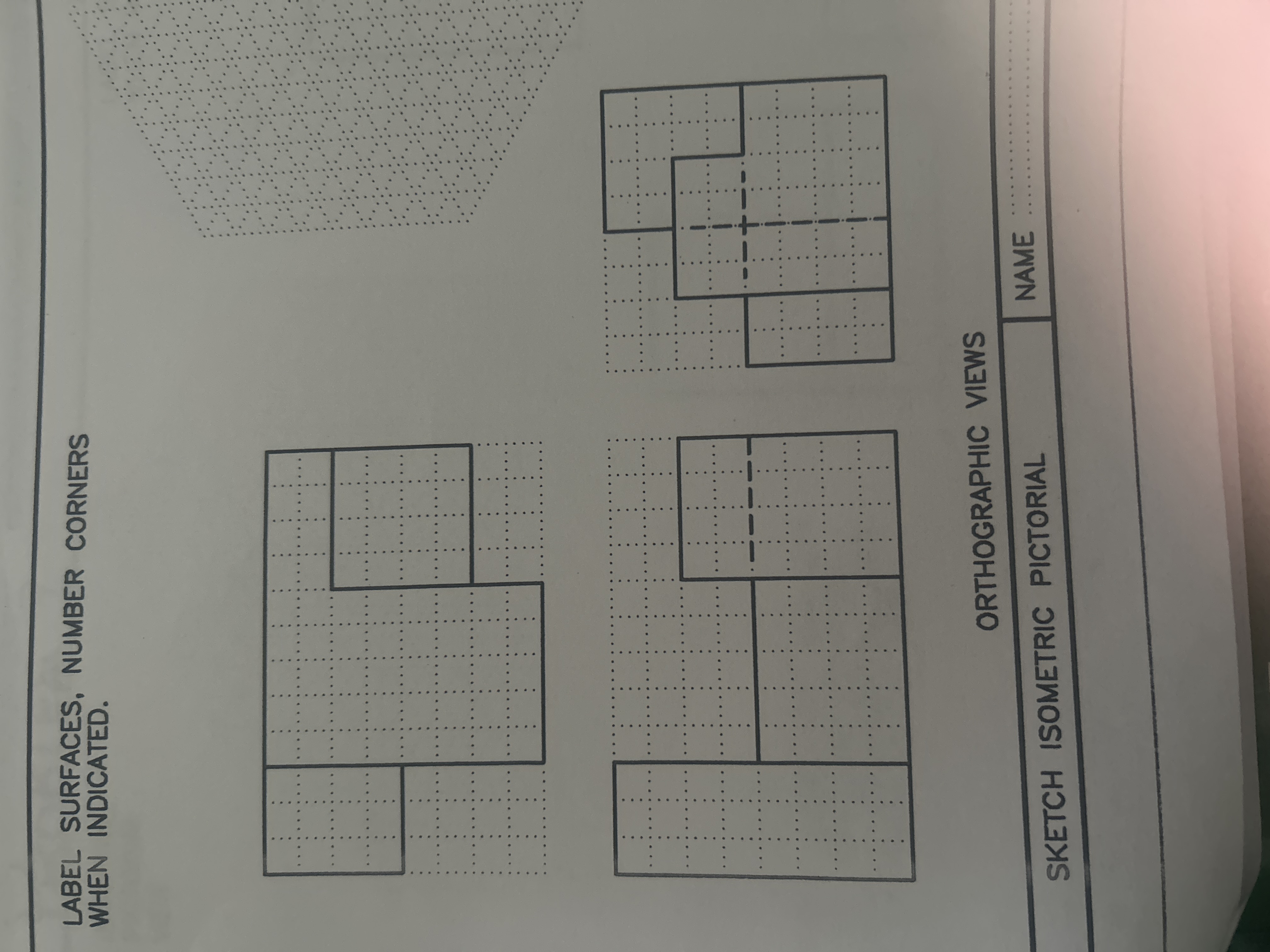 Solved LABEL SURFACES, NUMBER CORNERSWHEN INDICATED. LABEL | Chegg.com