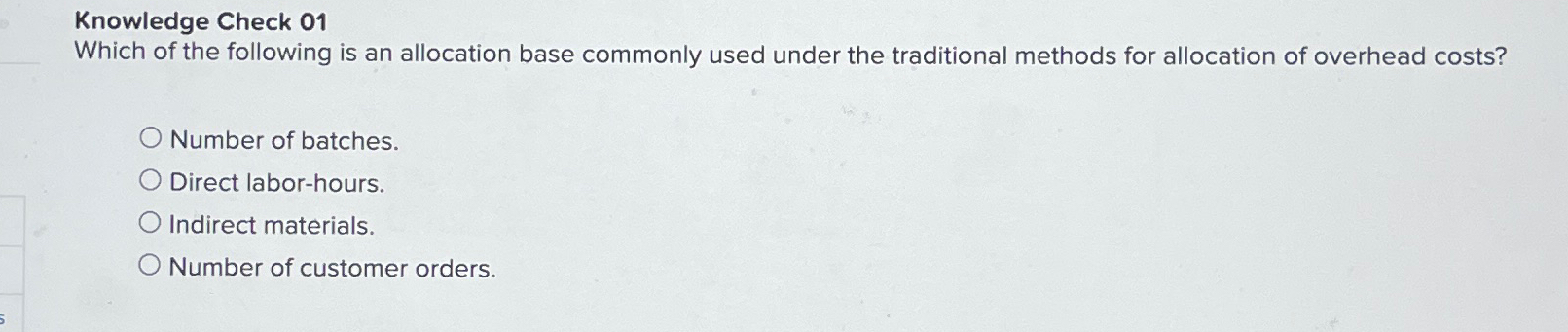 Solved Knowledge Check 01Which of the following is an | Chegg.com