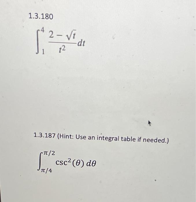 Solved In the following exercises, evaluate each definite | Chegg.com