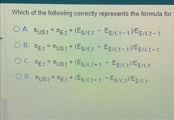 Which of the following correctly represents the | Chegg.com