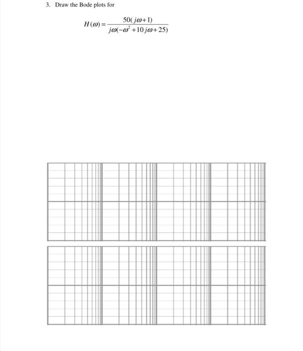 Solved 3. Draw the Bode plots for | Chegg.com