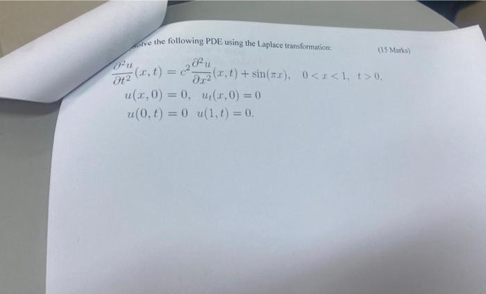 Solved sive the following PDE using the Laplace | Chegg.com